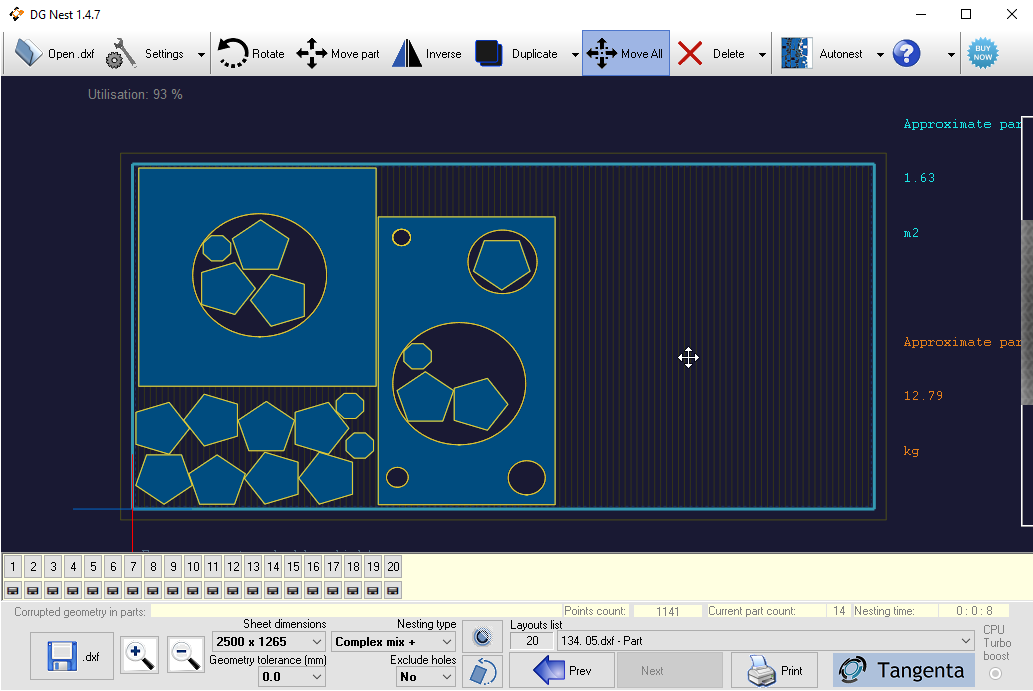 TANGENTA Software – Automatic Nesting, Unfolding 3D to 2D CAD software