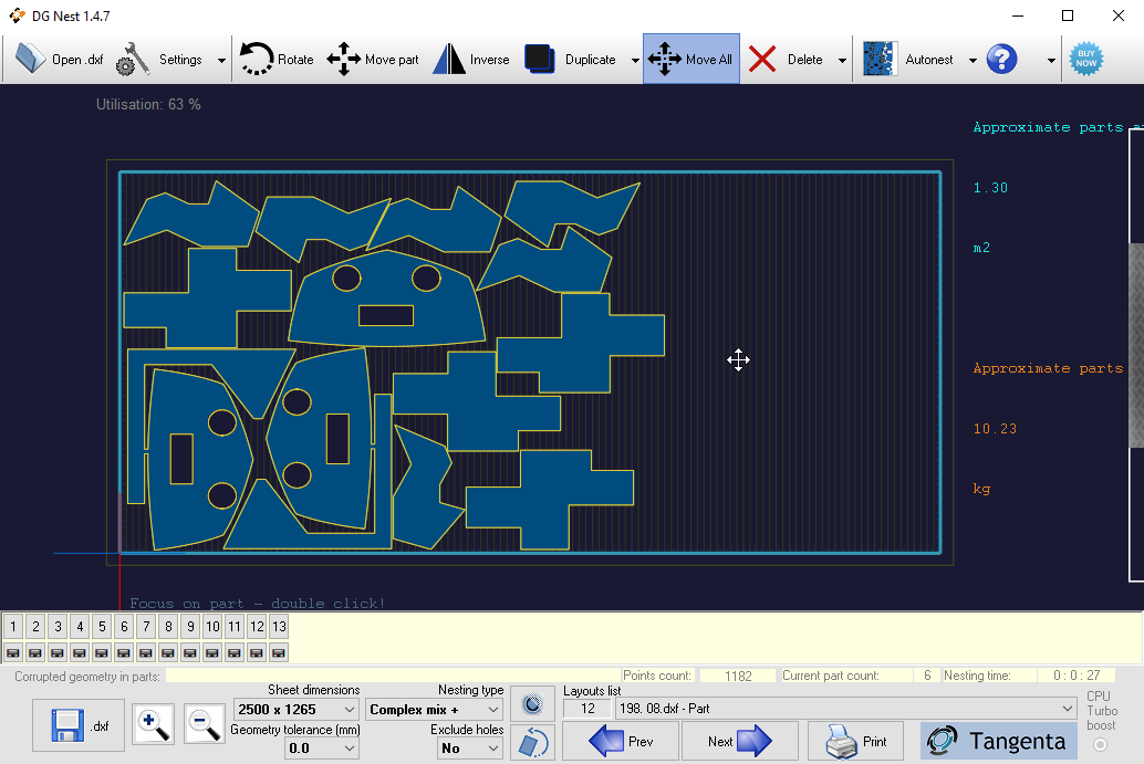 TANGENTA Software – Automatic Nesting, Unfolding 3D to 2D CAD software
