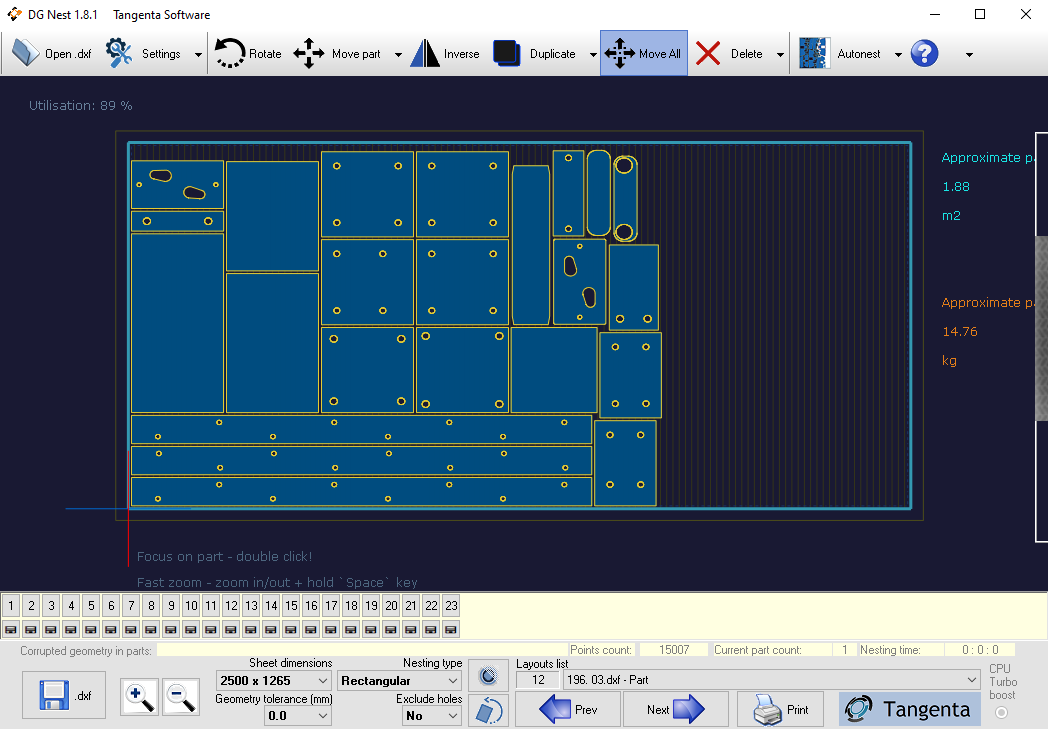 TANGENTA Software – Automatic Nesting, Unfolding 3D to 2D CAD software